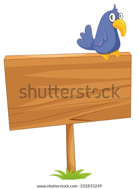 Illustration Bird On Sign Stock Vector (Royalty Free) 102833249 ...