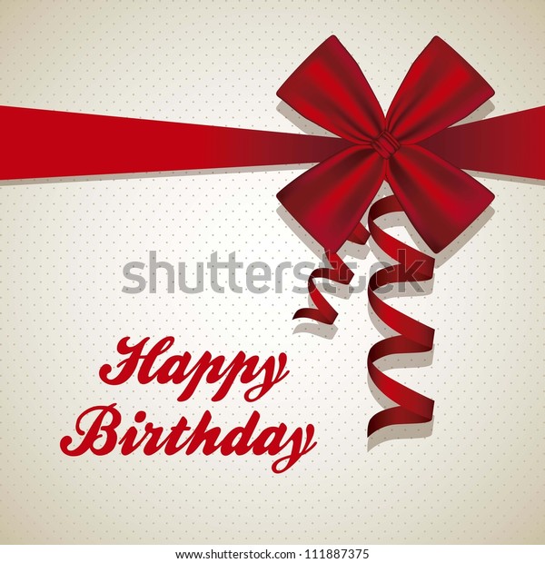 Illustration Birthday Red Ribbon Vector Illustration Stock Vector ...