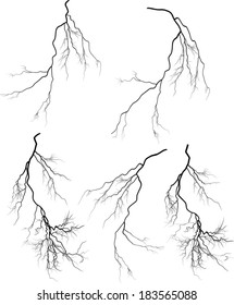 Illustration Black Lightning Isolated On White Stock Vector (Royalty ...