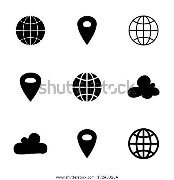 Illustration Black Map Pin Icons Over Stock Vector (Royalty Free ...