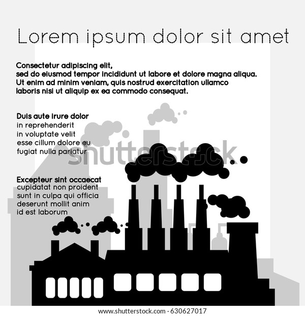 Illustration Black Shadow Factory On White Stock Vector (Royalty Free ...