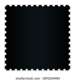Illustration Black Square Postage Stamp Icon Stock Vector (Royalty Free ...