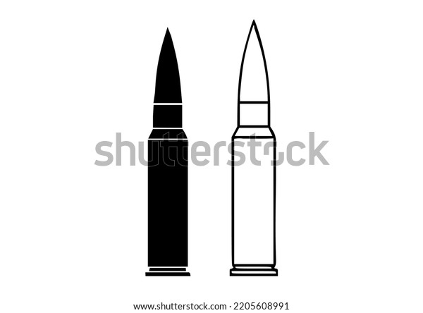 Illustration Black White Bullets Stock Vector (Royalty Free) 2205608991 ...