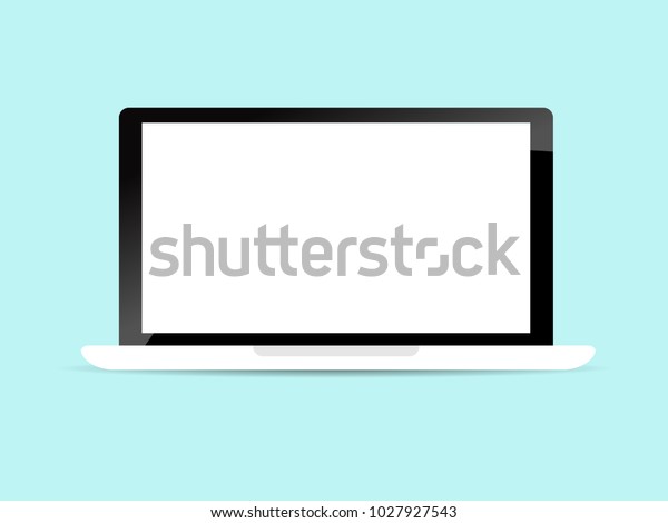 Illustration Blank Display Laptop Vector Background Stock Vector ...