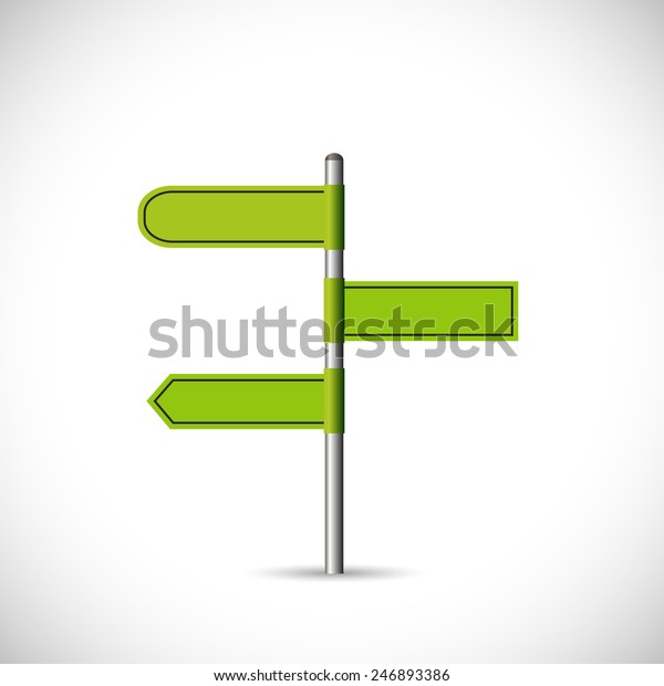 Illustration Blank Green Signpost Isolated On Stock Vector (Royalty ...