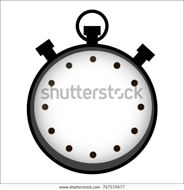 Illustration Blank Stopwatch On White Background Stock Vector (Royalty ...