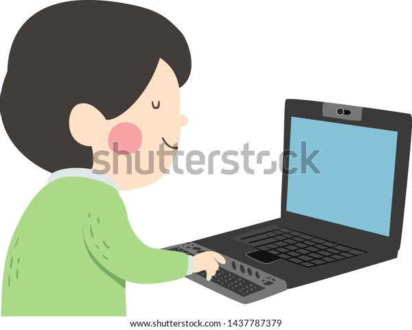 Illustration Blind Kid Boy Visually Impaired Stock Vector (Royalty Free ...