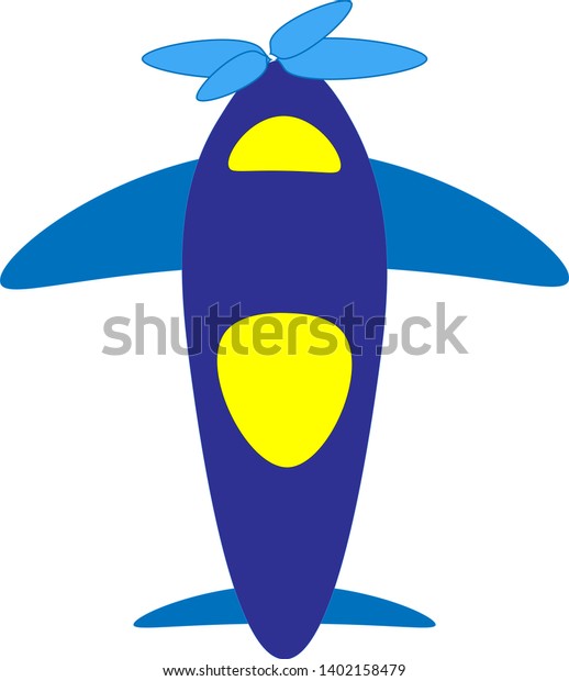 Illustration Blue Airplane Cartoon Vector Graphics Stock Vector ...