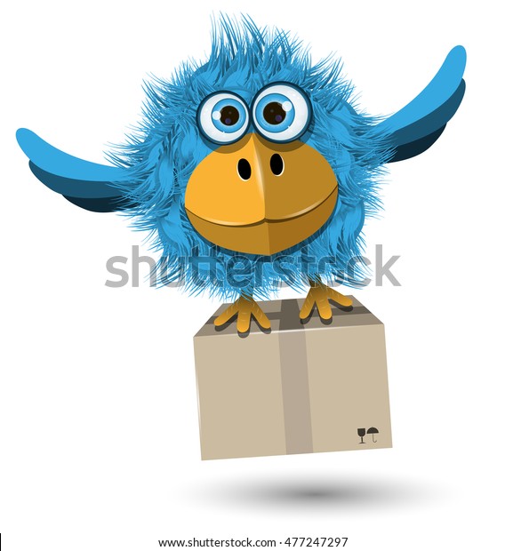 Illustration Blue Bird Box Stock Vector (Royalty Free) 477247297 ...