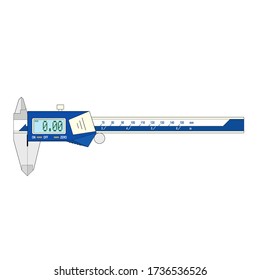Illustration Blue Digital Engineering Caliper: เวกเตอร์สต็อก (ปลอดค่า ...