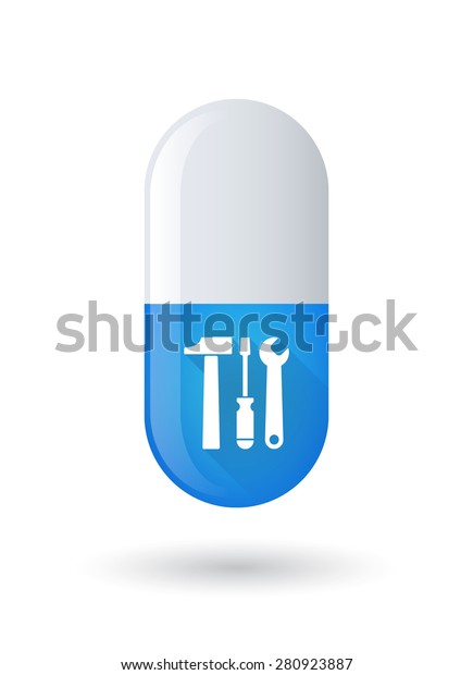 Illustration Blue Pill Icon Tool Set Stock Vector (Royalty Free ...