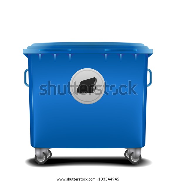 Illustration Blue Recycling Bin Paper Symbol Stock Vector (Royalty Free ...