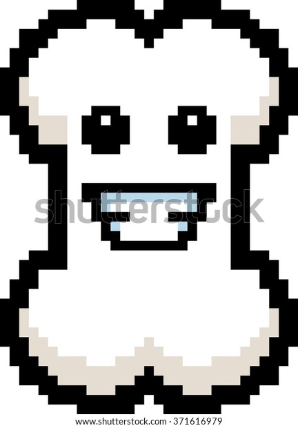 Illustration Bone Smiling 8bit Cartoon Style Stock Vector (Royalty Free ...