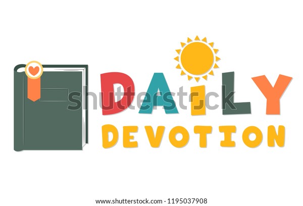 Illustration Book Bookmark Daily Devotion Lettering Stock Vector ...