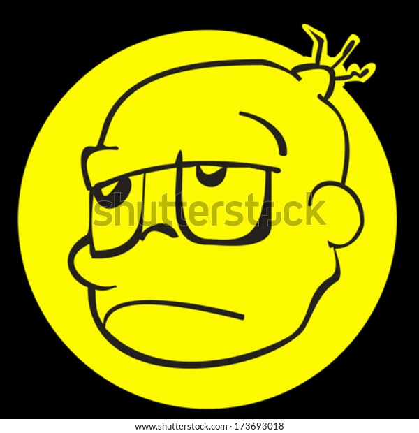 Illustration Bored Cartoon Face Stock Vector (Royalty Free) 173693018 ...