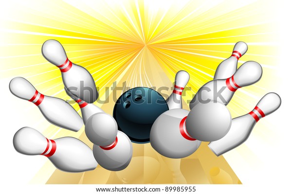 Illustration Bowling Ball Scoring Strike Stock Vector (Royalty Free ...
