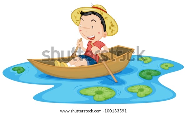 Illustration Boy Boat Stock Vector (Royalty Free) 100133591 | Shutterstock