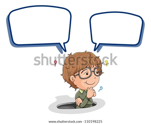 Illustration Boy Call Out On White Stock Vector (Royalty Free ...