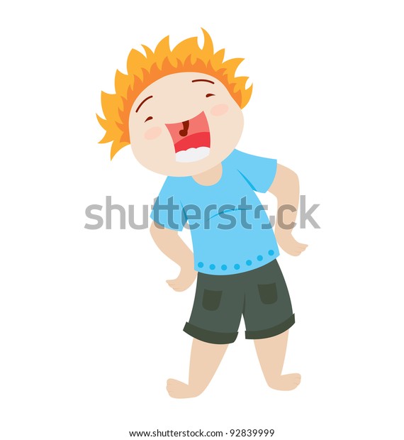 Illustration Boy Character Laughing Stock Vector (Royalty Free ...