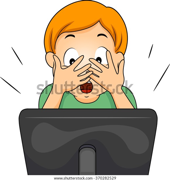 Illustration Boy Covering His Face While Stock Vector (Royalty Free ...