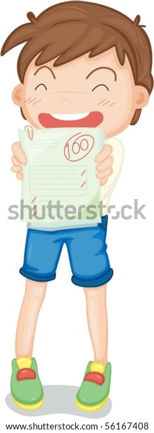 Illustration Boy Marksheet On White Background Stock Vector (Royalty ...