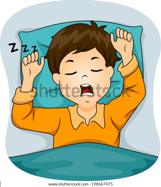 Illustration Boy Snoring While Sleeping Stock Vector (Royalty Free ...