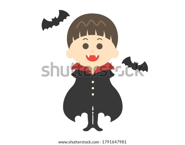 Illustration Boy Who Cosplayed Vampire Stock Vector (Royalty Free ...