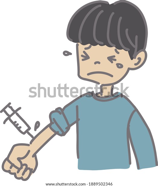 Illustration Boy Who Hurts Injection Stock Vector (Royalty Free ...