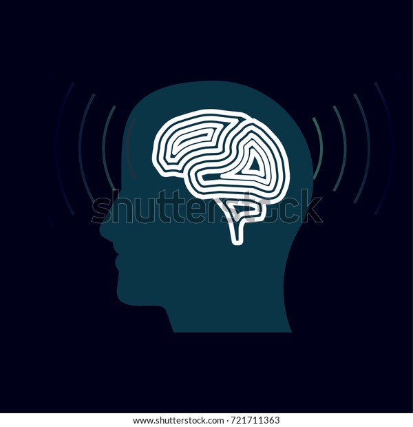 Illustration Brain Brainwave Stock Vector (Royalty Free) 721711363 ...