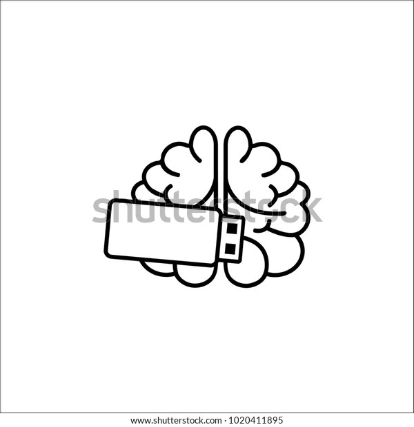 Illustration Brain Usb Flash Drive Stock Vector (Royalty Free ...