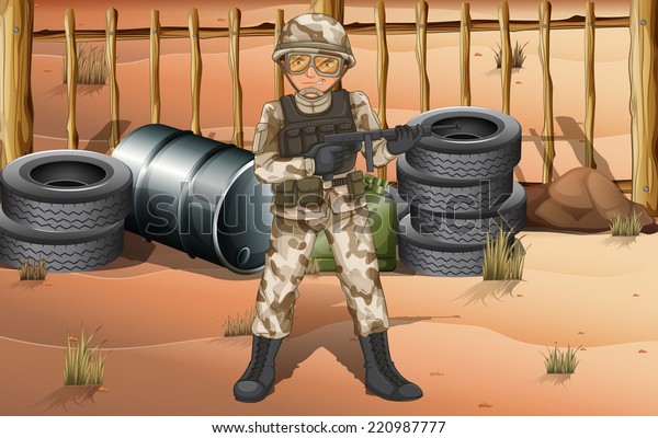 Illustration Brave Soldier Stock Vector (Royalty Free) 220987777 ...