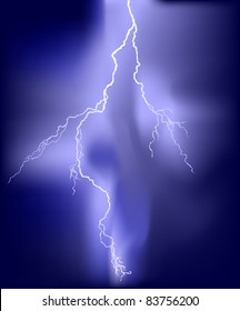Illustration Bright Lightning Lilac Sky Stock Vector (Royalty Free ...