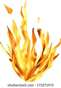 Illustration Bright Orange Fire Isolated On Stock Vector (Royalty Free ...