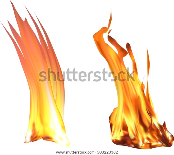 Illustration Bright Orange Fire Isolated On Stock Vector (Royalty Free ...