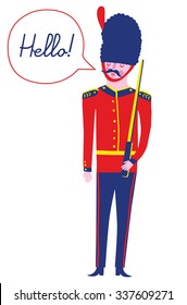 Illustration British Royal Guard Text Bubble Stock Vector (Royalty Free ...
