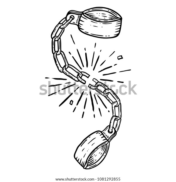 Illustration Broken Shackles On White Background Stock Vector (Royalty ...