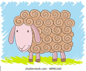 Cartoon Healthy Sheep Looks Sick Sheep 스톡 일러스트 57968140 | Shutterstock