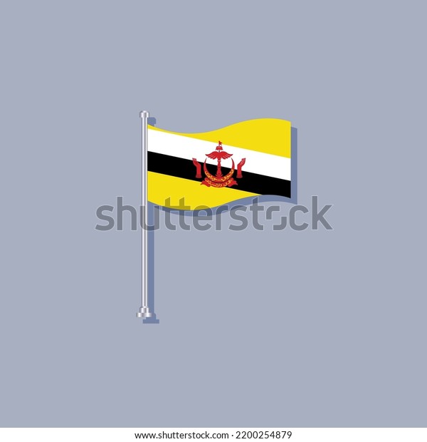 Illustration Brunei Flag Template Stock Vector (Royalty Free ...
