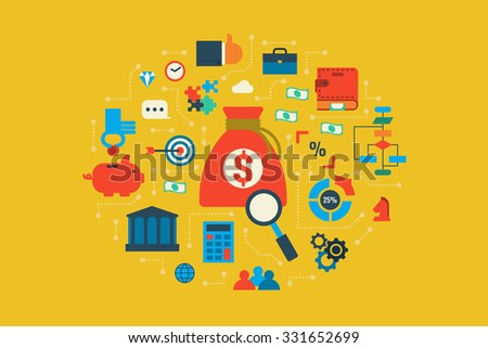 Illustration Budget Flat Design Concept Icons Stock Vector (Royalty ...