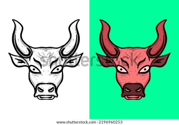 Illustration Buffalo Head Hand Drawn Cartoon Stock Vector (Royalty Free ...