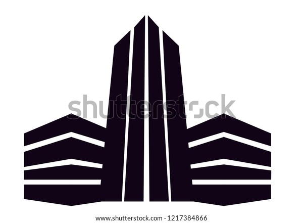 Illustration Building Logo Design On White Stock Vector (Royalty Free ...