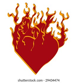Illustration Burning Heart Stock Vector (Royalty Free) 29434474