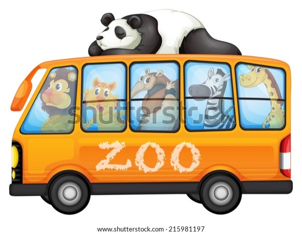 Illustration Bus Full Animals Stock Vector (Royalty Free) 215981197 ...
