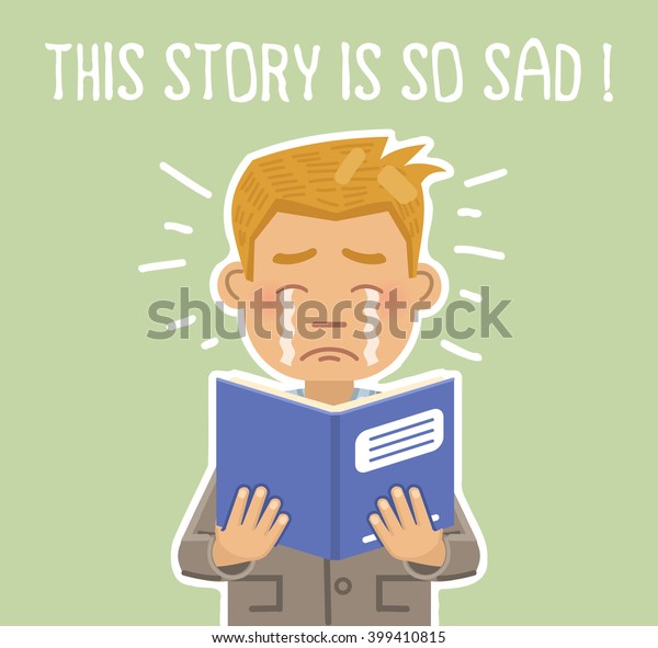 Illustration Businessman Reading Book Crying Businessman Stock Vector ...