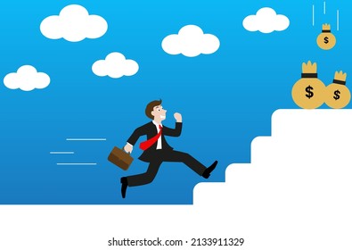 Illustration Businessman Running Work Stock Vector (Royalty Free ...