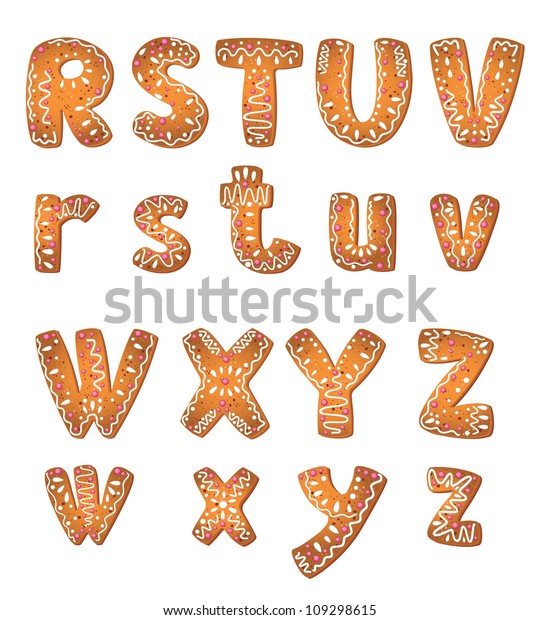 Illustration Cake Letters Set Rz Stock Vector (Royalty Free) 109298615 ...