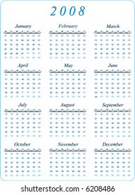 Illustration Calendar 2008 Year Stock Vector (Royalty Free) 6208486 ...