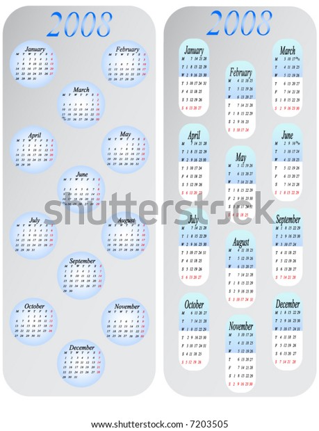 Illustration Calendar 2008 Year Stock Vector (Royalty Free) 7203505 ...