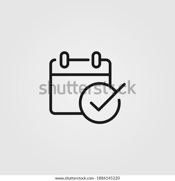 Illustration of calendar with check mark icon. Event, appointment ...