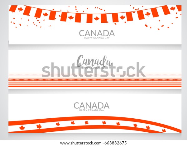 Illustration Canada Day Header Banner Design Stock Vector (Royalty Free ...